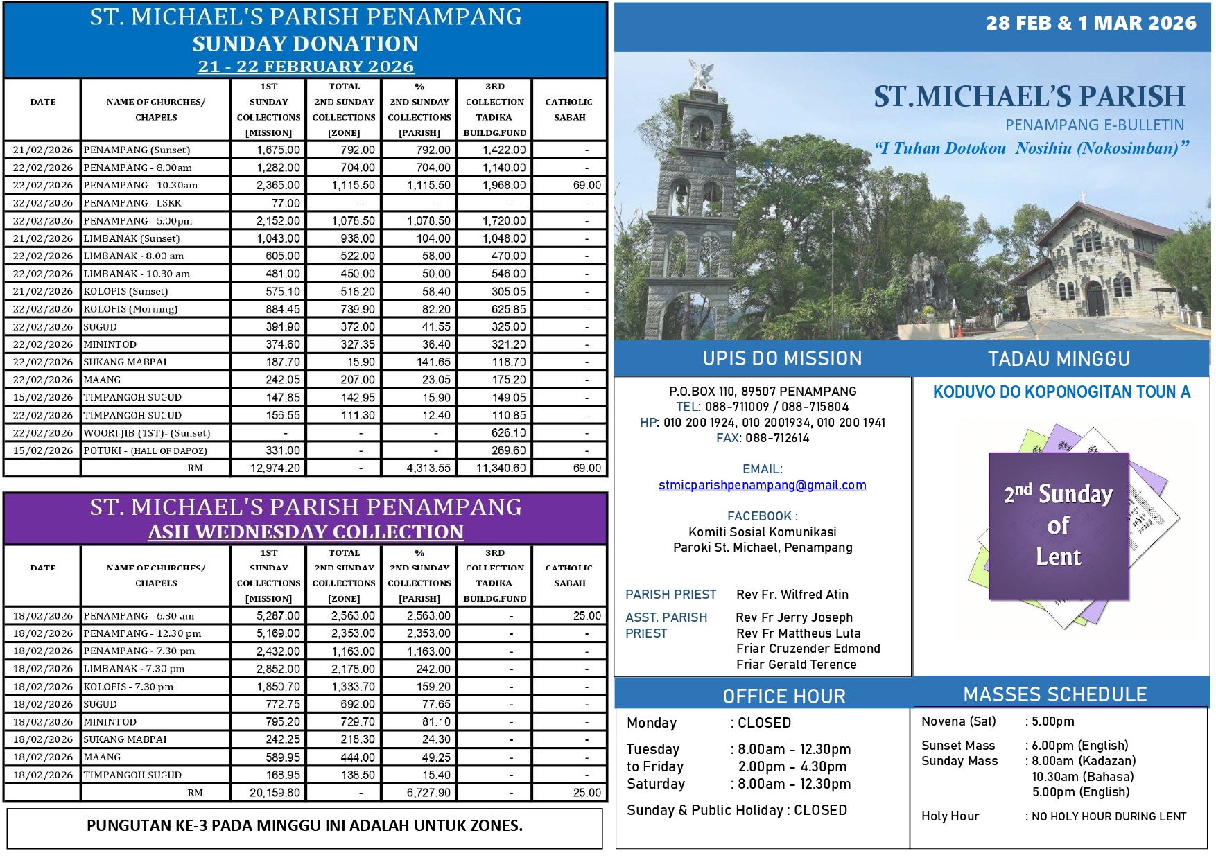 SUNDAY Kopoihaan 28 Feb & 1 Mac 2026 – St. Michael's Parish Penampang ...